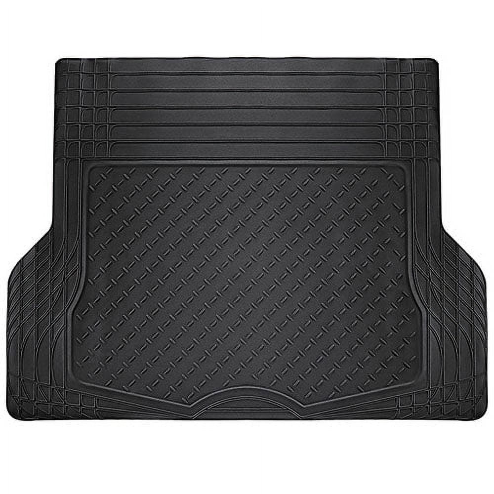 [Pack of 2] Universal Trunk Cargo PVC Floor Mat w/ Natural Rubber ...