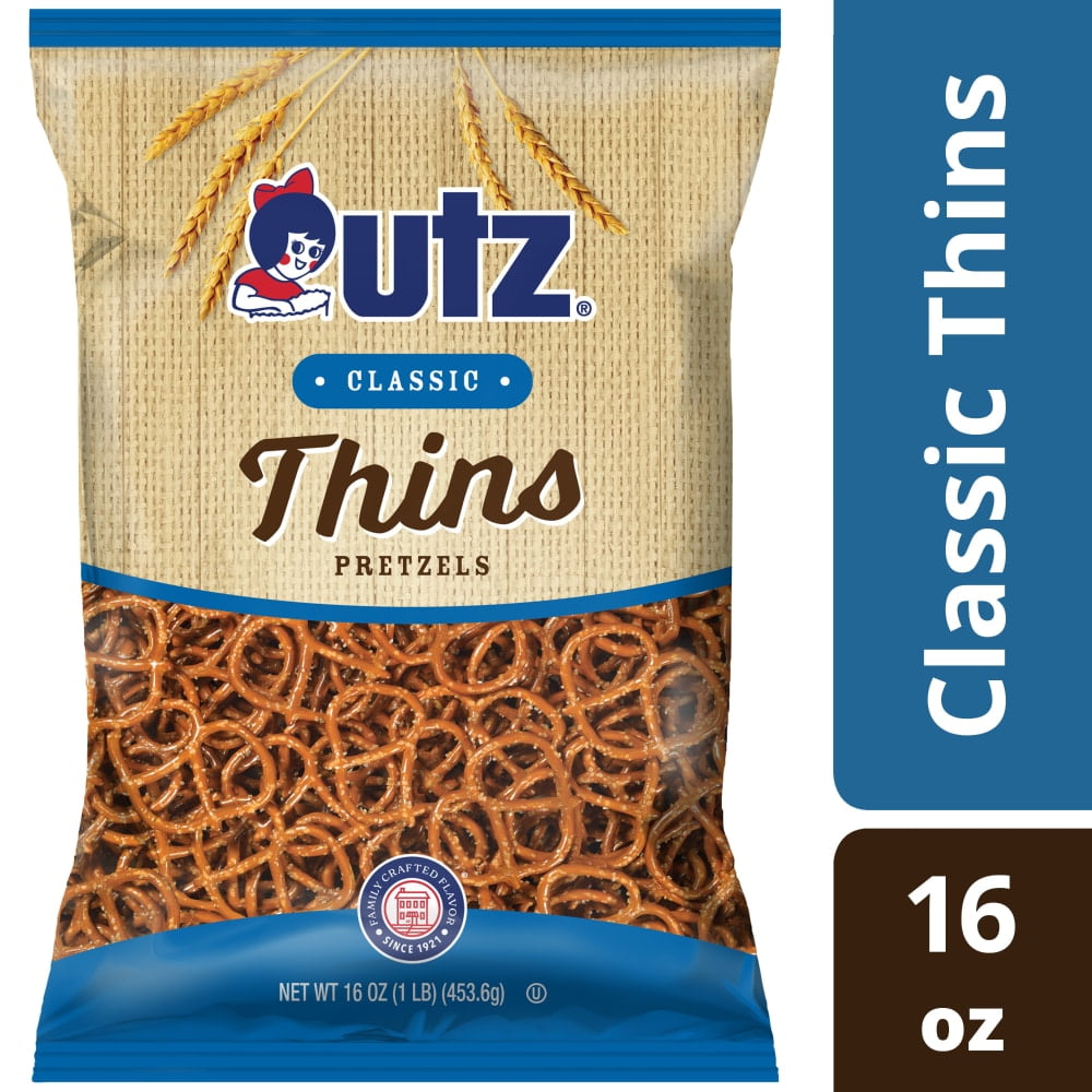 Pack of 2 Utz Classic Pretzel Thins, 16 oz (Package May Vary) - Walmart.com