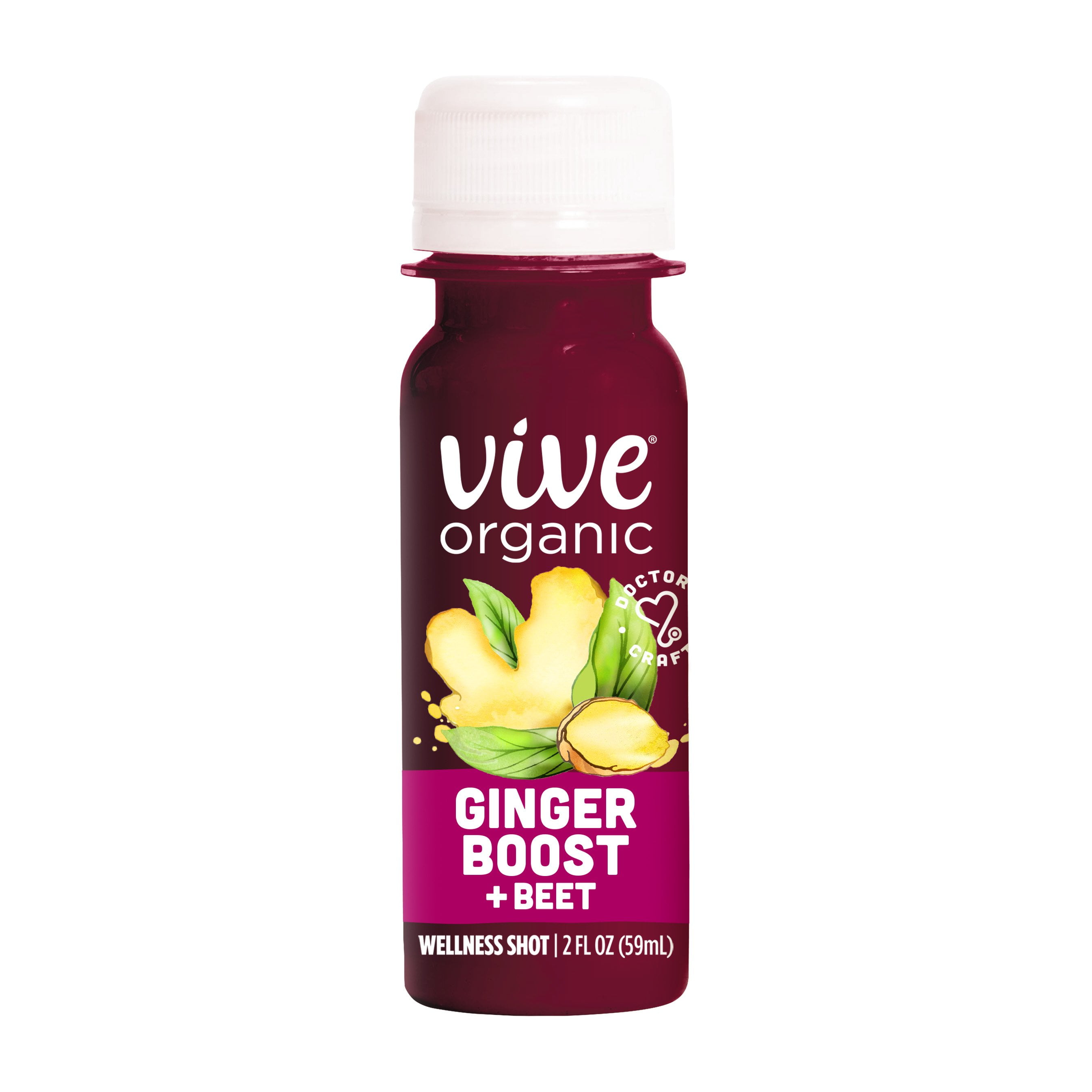 Pack of 2 Vive Organic Ginger Beet Boost Wellness Shot, 2 fl oz ...