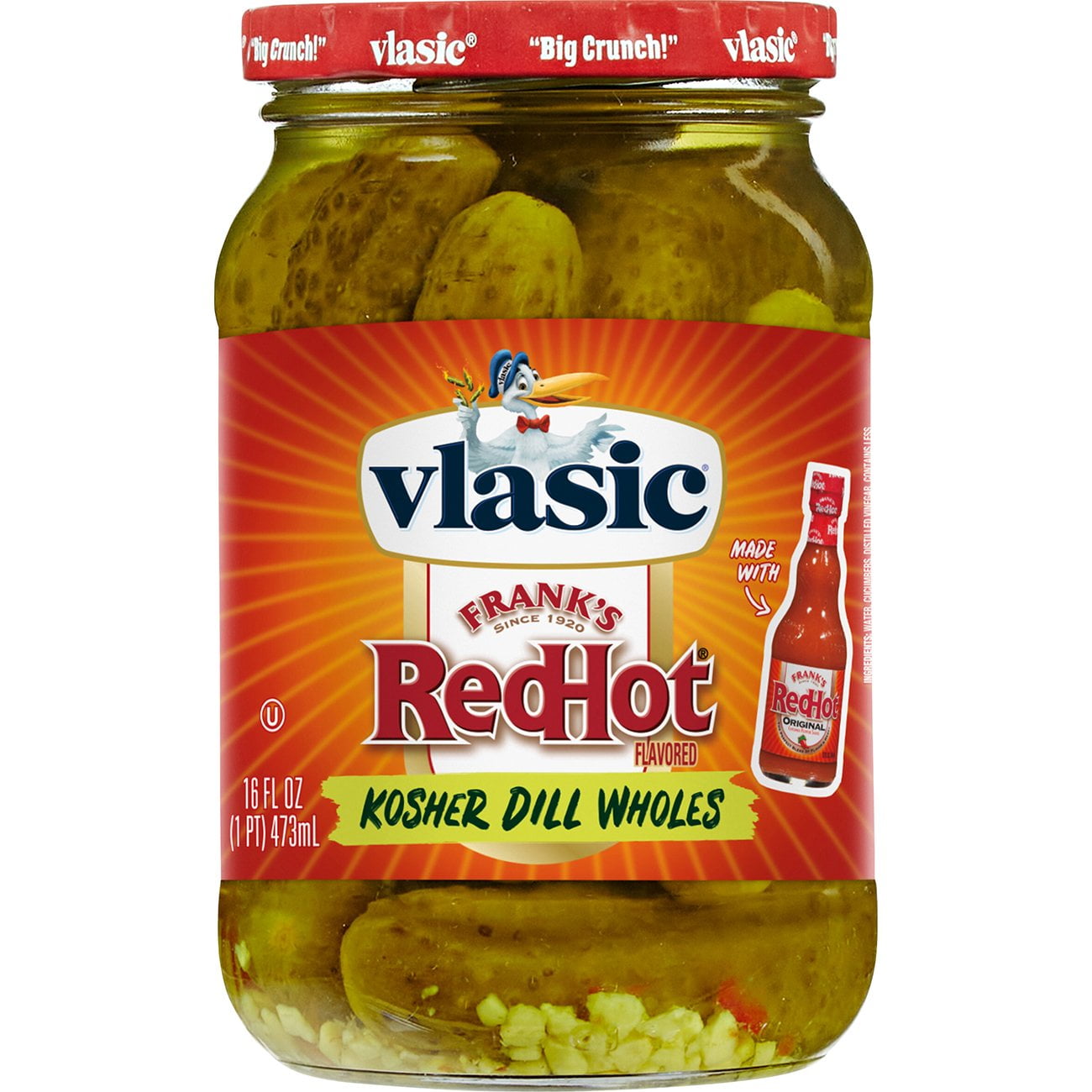 2X - Vlasic Frank's RedHot Original Cayenne Pepper Sauce Flavored ...