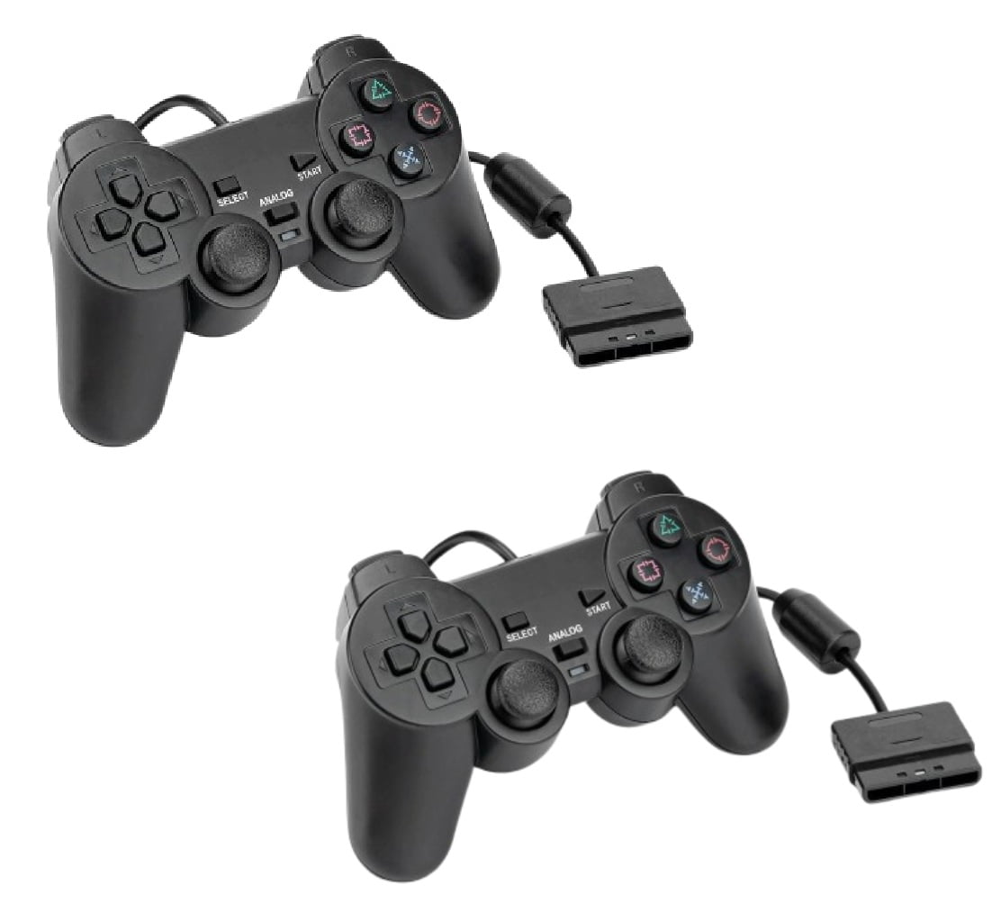 Pack of 2 Wired PS2 Controller for PlayStation 2 - Dual Vibration ...