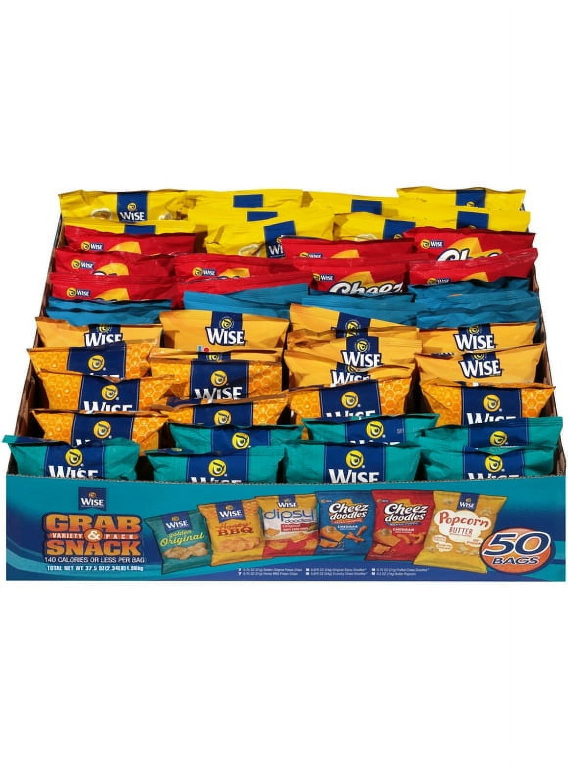 Pack of 2 Wise Grab & Snack Assorted Snack Variety Pack, 37.5 Oz., 50 Count - Walmart.com
