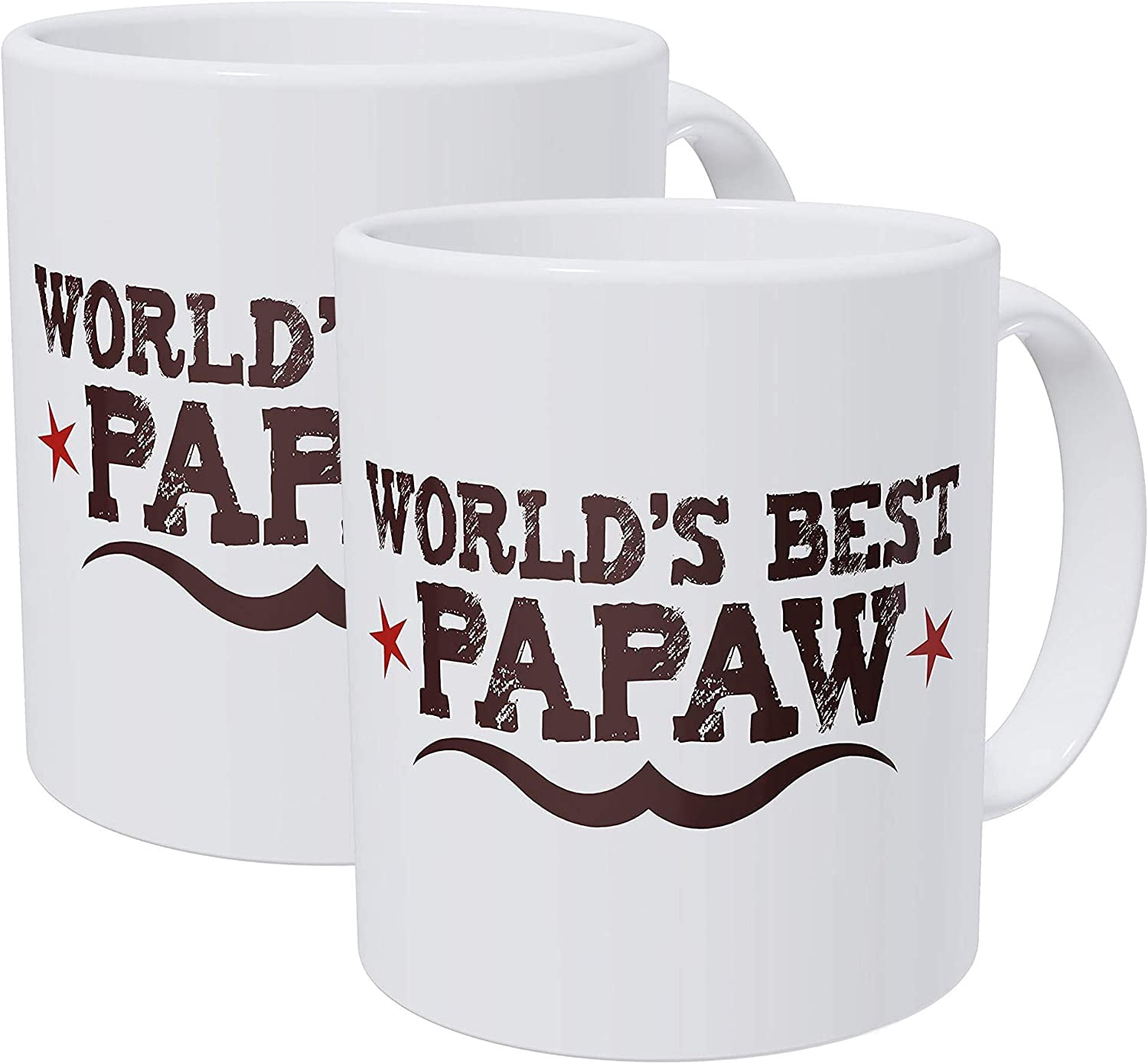 Pack of 2 World's Best Papaw Grandfather 11 Ounces Funny White Coffee ...