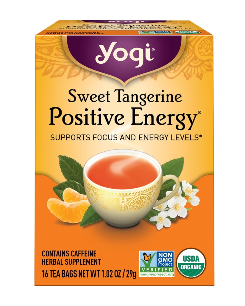 Pack of 2 Yogi Sweet Tangerine Positive Energy Organic Black Tea Bags ...