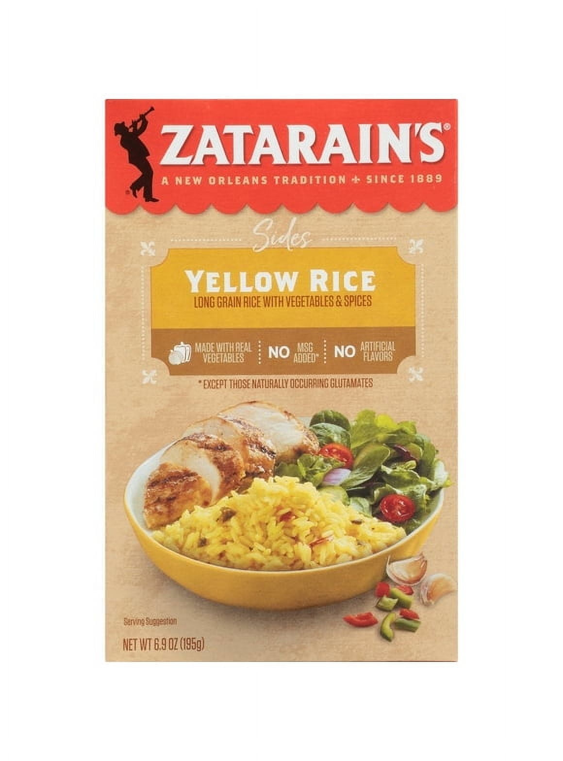 Pack of 2 Zatarain's Yellow Rice, 6.9 oz Packaged Side Dishes Gluten ...