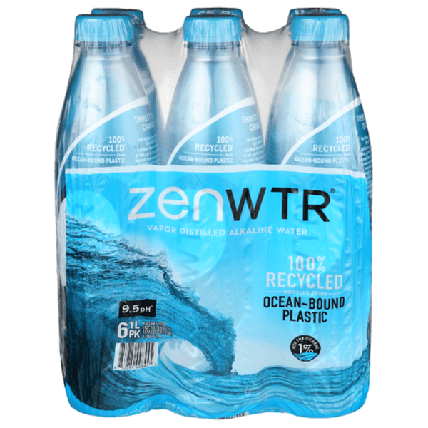 Pack of 2 - Zen Wtr 9.5 pH Alkaline Vapor Distilled Water 1 Liter 6 ...