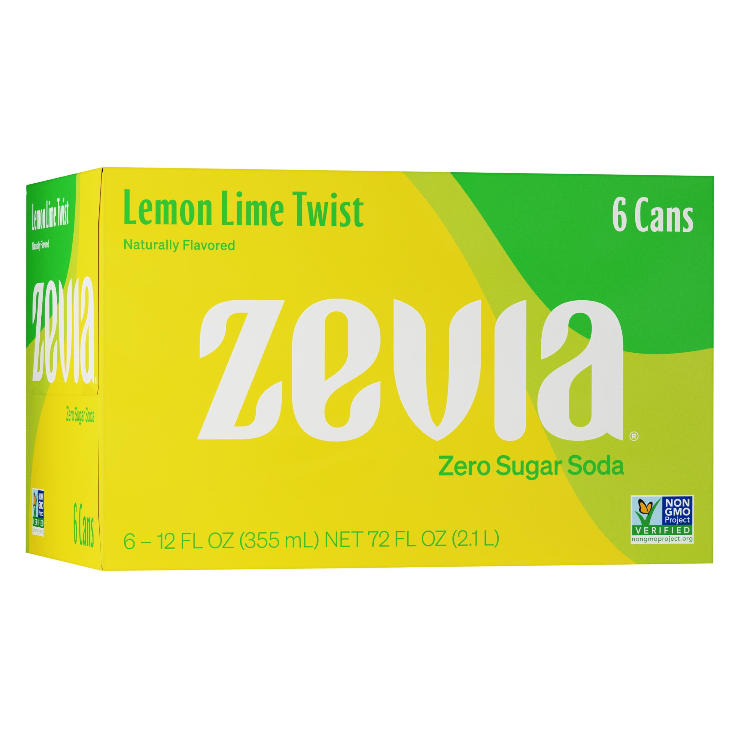 Pack of 2 - Zevia Zero Calorie Soda, Lemon Lime Twist, 12 Ounce Cans (Pack Of 6) Packaging May ...