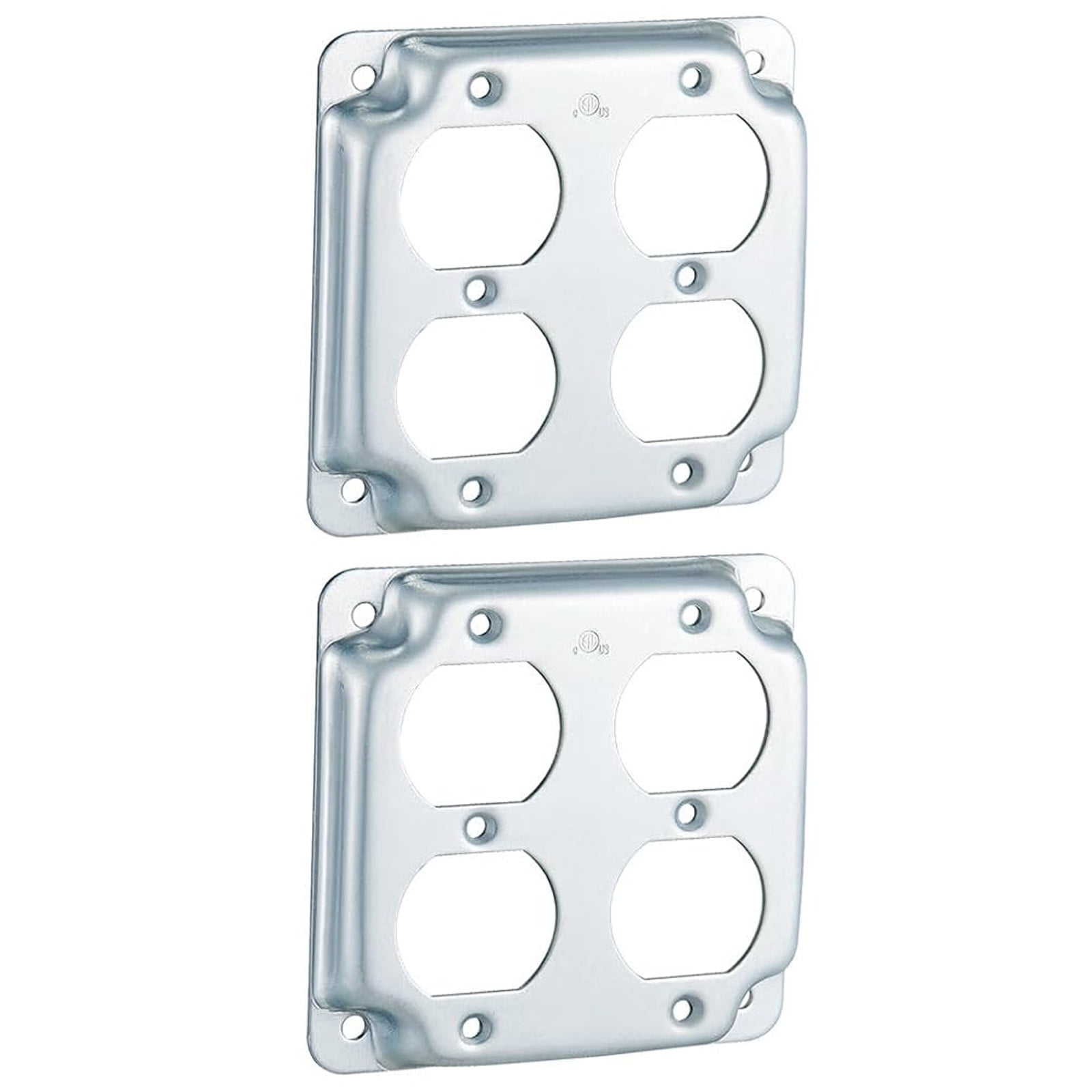 Pack of 2 Zines Alloy Electrical Box Covers 4x4Inch Square Metal Outlet ...