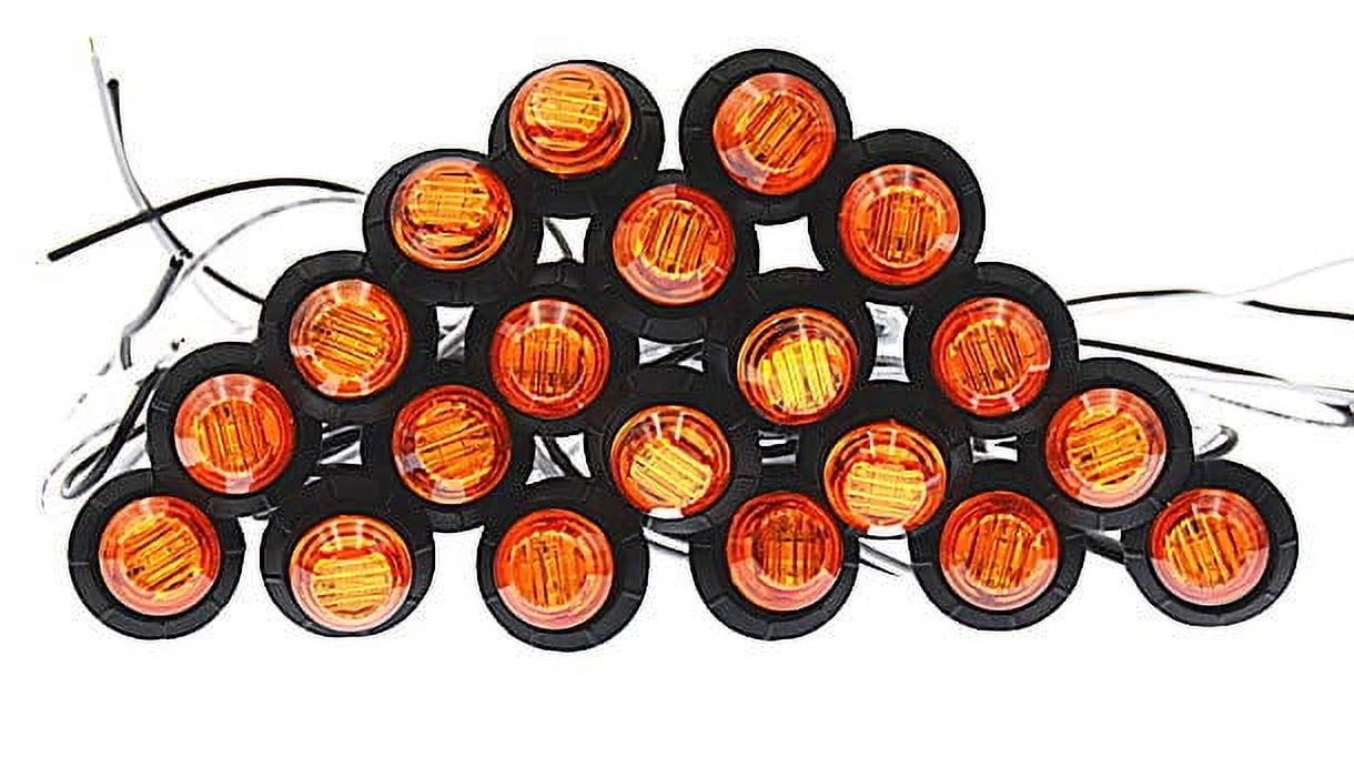 (Pack of 20) 3/4 RRF12 Inch Mount Amber LED Clearance Bullet Marker ...