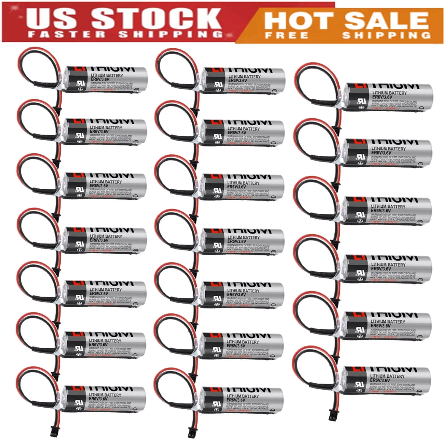 (Pack of 20 ) ER6VC119A ER6V/3.6V 3.6V 2400mAh PLC Battery Lithium ...
