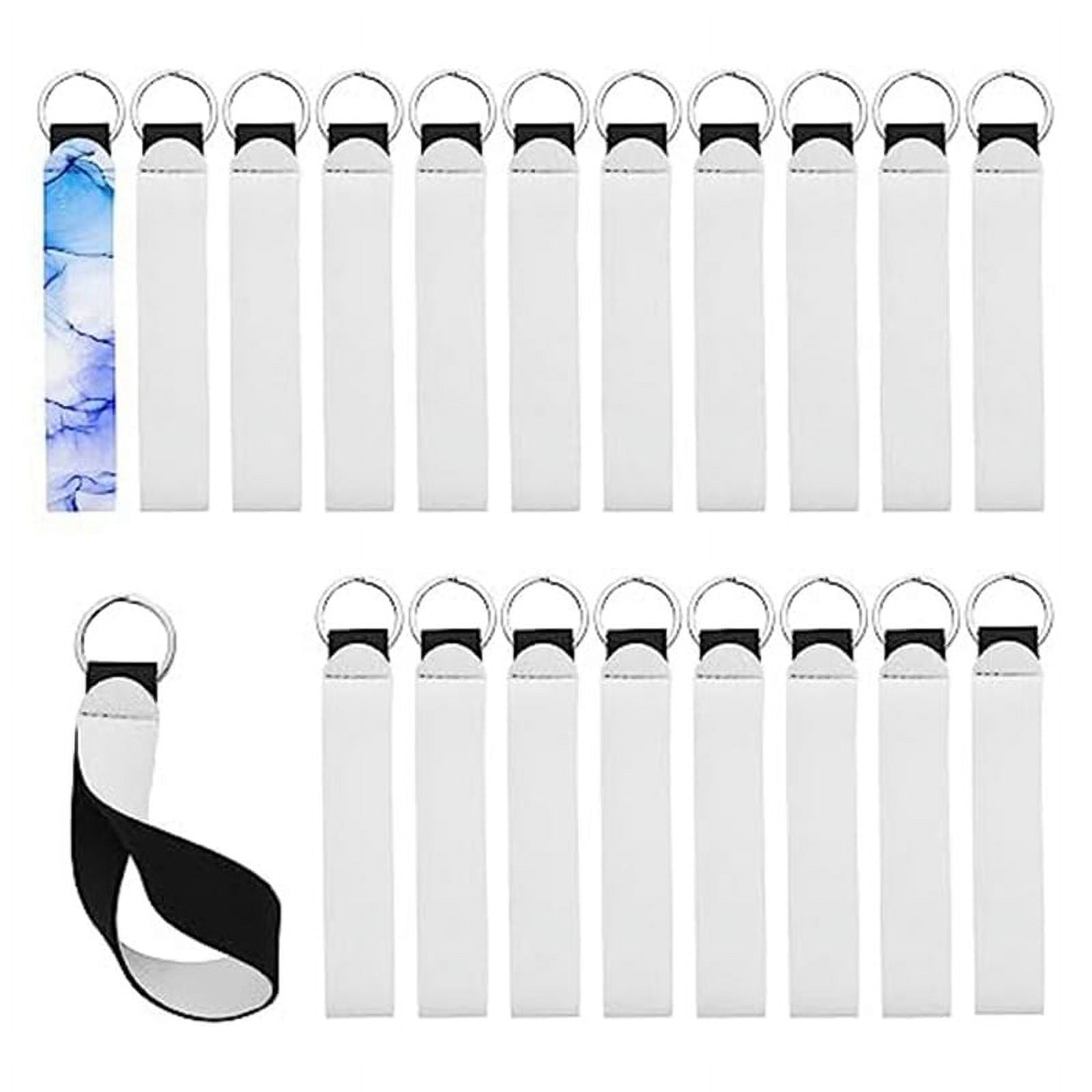 Pack of 20 Empty Key Fob Sublimation Blanks Neoprene Key Ring Blanks ...