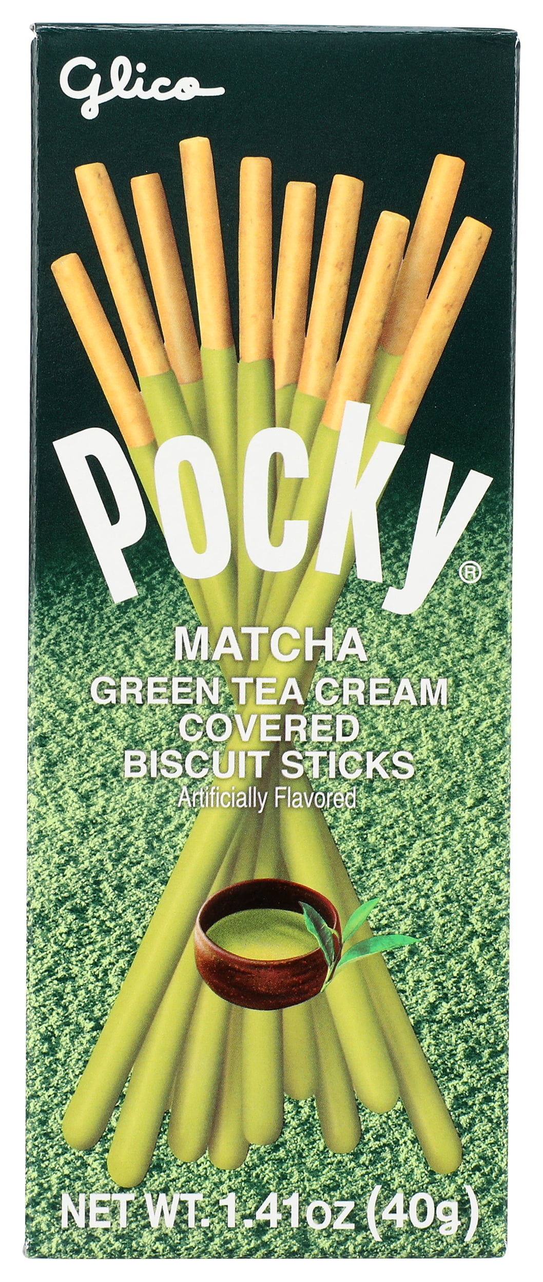 Pack of 20, Glico Pocky Matcha Covered Biscuit Sticks, 1.41 oz ...