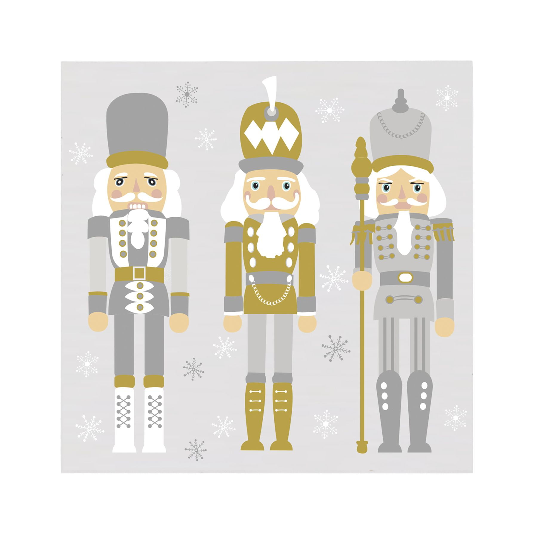 Pack of 20 Holiday "Nutcracker" Cocktail Size Paper Napkin Silver Gold ...