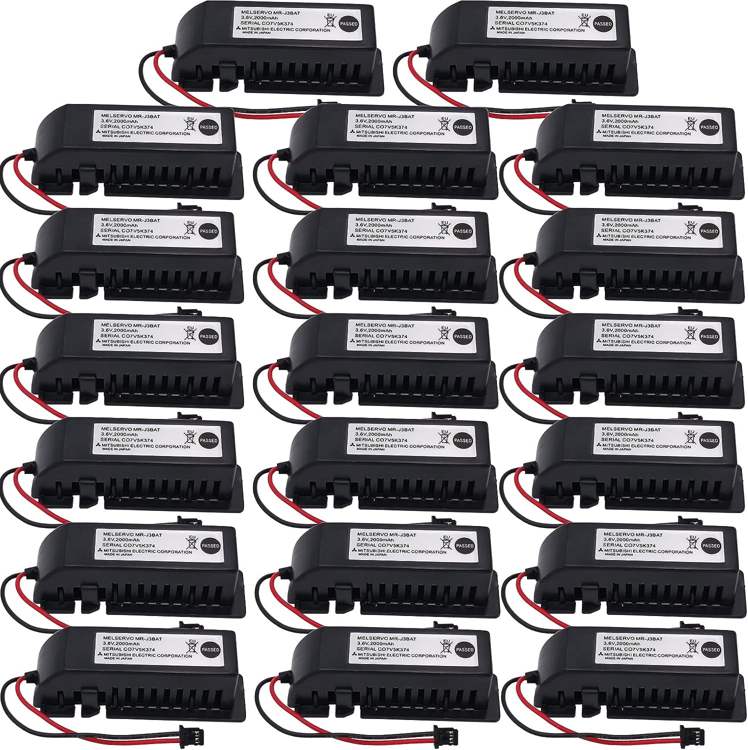 (Pack of 20) MR-J3BAT 3.6V 2000mAh ER6VC119A/B PLC CNC Battery with ...