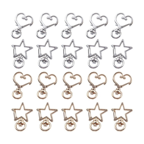 Pack of 20 Metal Rotating Keyrings with Distinctive Designs for Easy ...