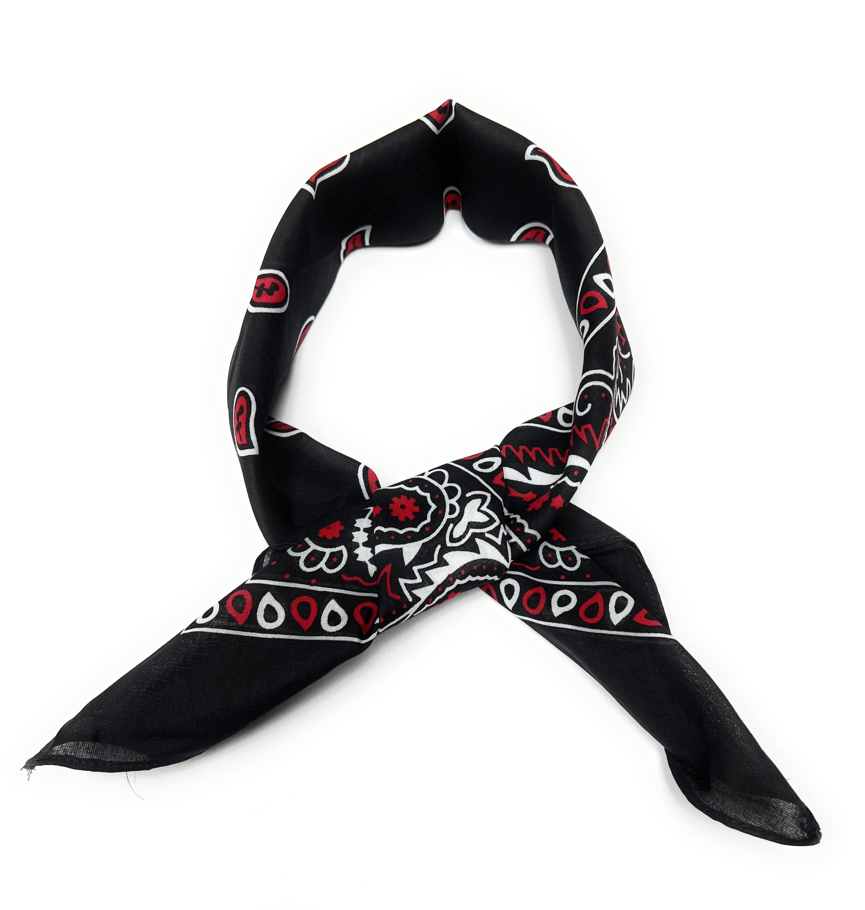 Pack of 20 Paisley Ribbon Scarf Cotton Neck Foulard for Women (Black ...