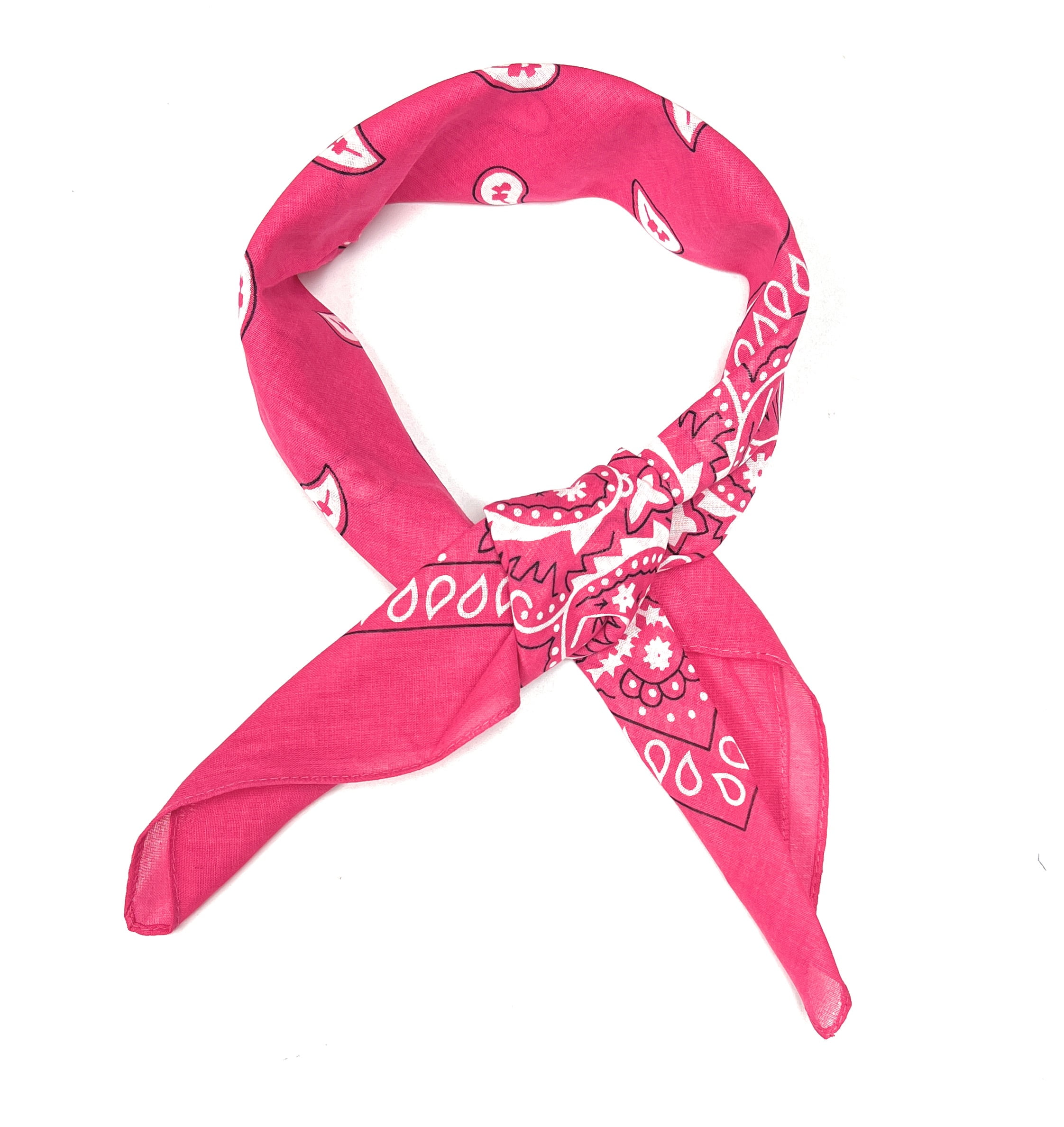 Pack of 20 Paisley Ribbon Scarf Cotton Neck Foulard for Women (Hot Pink ...