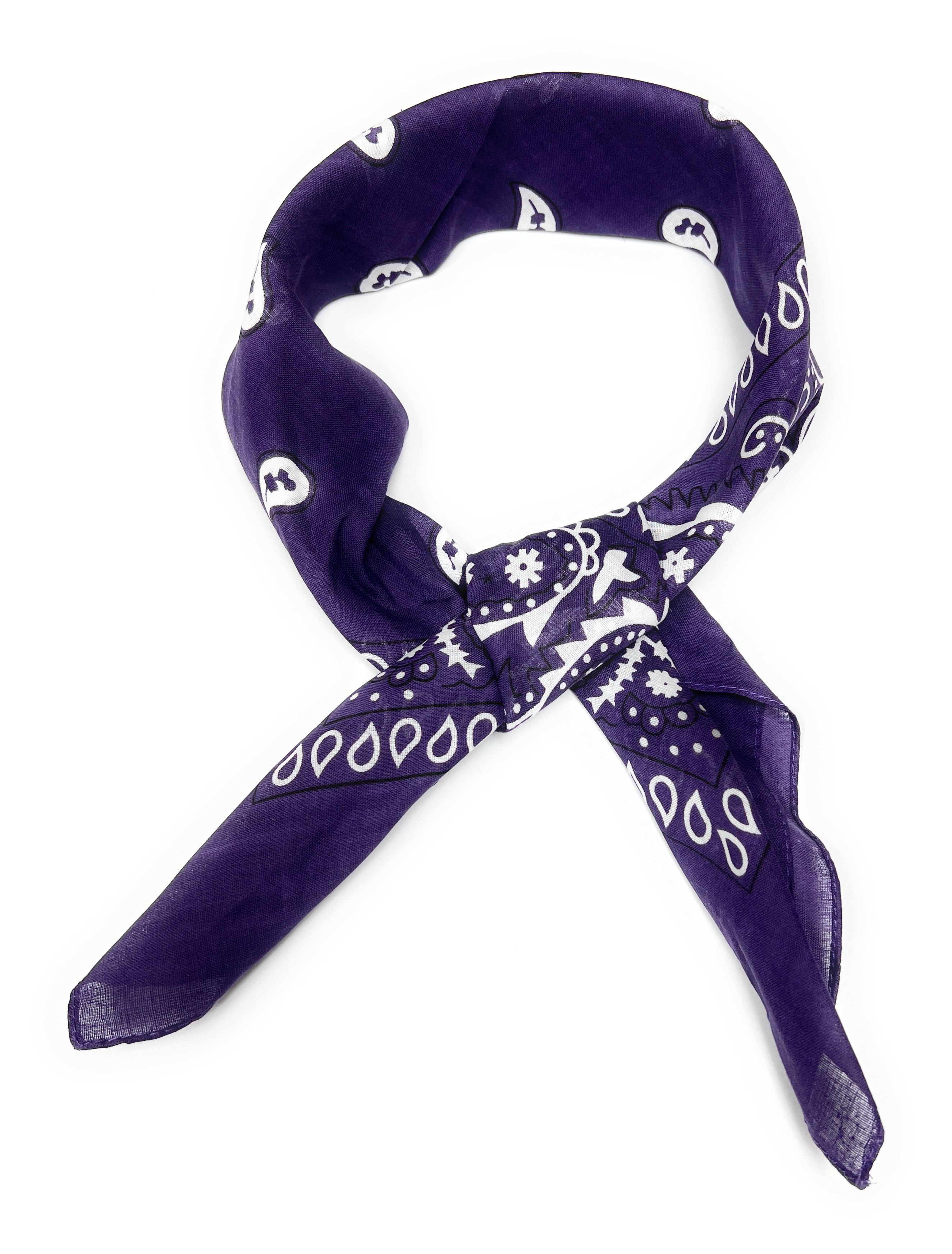 Pack of 20 Paisley Ribbon Scarf Cotton Neck Foulard for Women (Purple ...