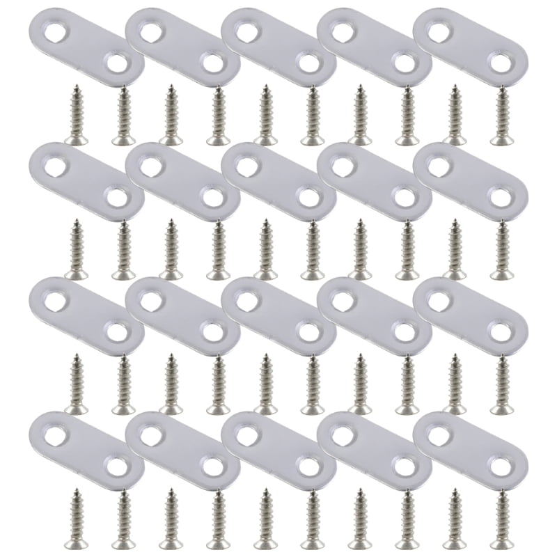 Pack of 20 Small Flat Brackets for Secure Furniture and Cabinet Fixing ...