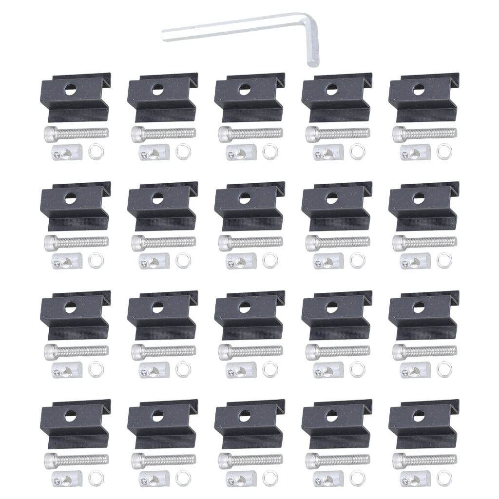 Pack of 20 Solars Panel Mounting Brackets Aluminum Clamps for Roof ...