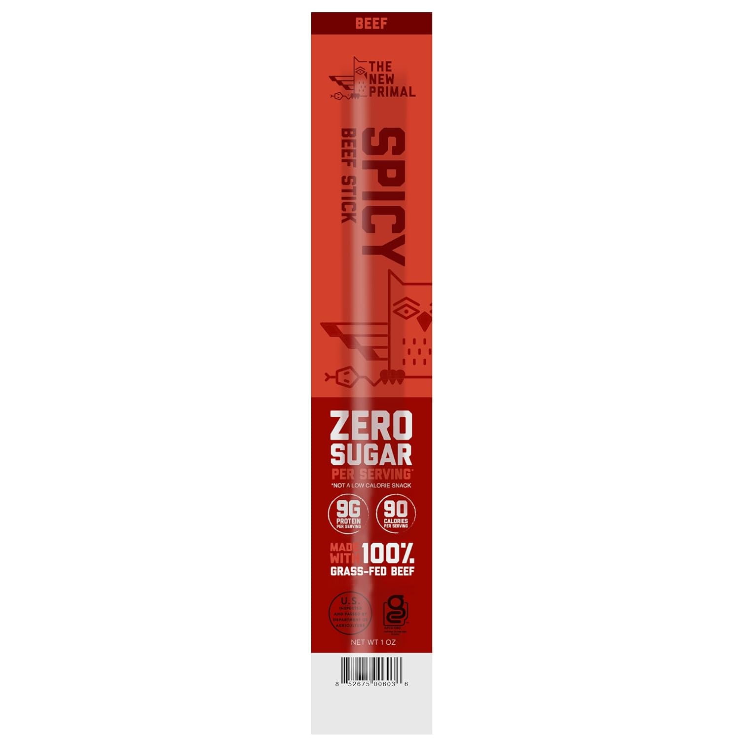 Pack of 20, The New Primal Spicy Beef Meat Sticks, 1 oz - Walmart.com