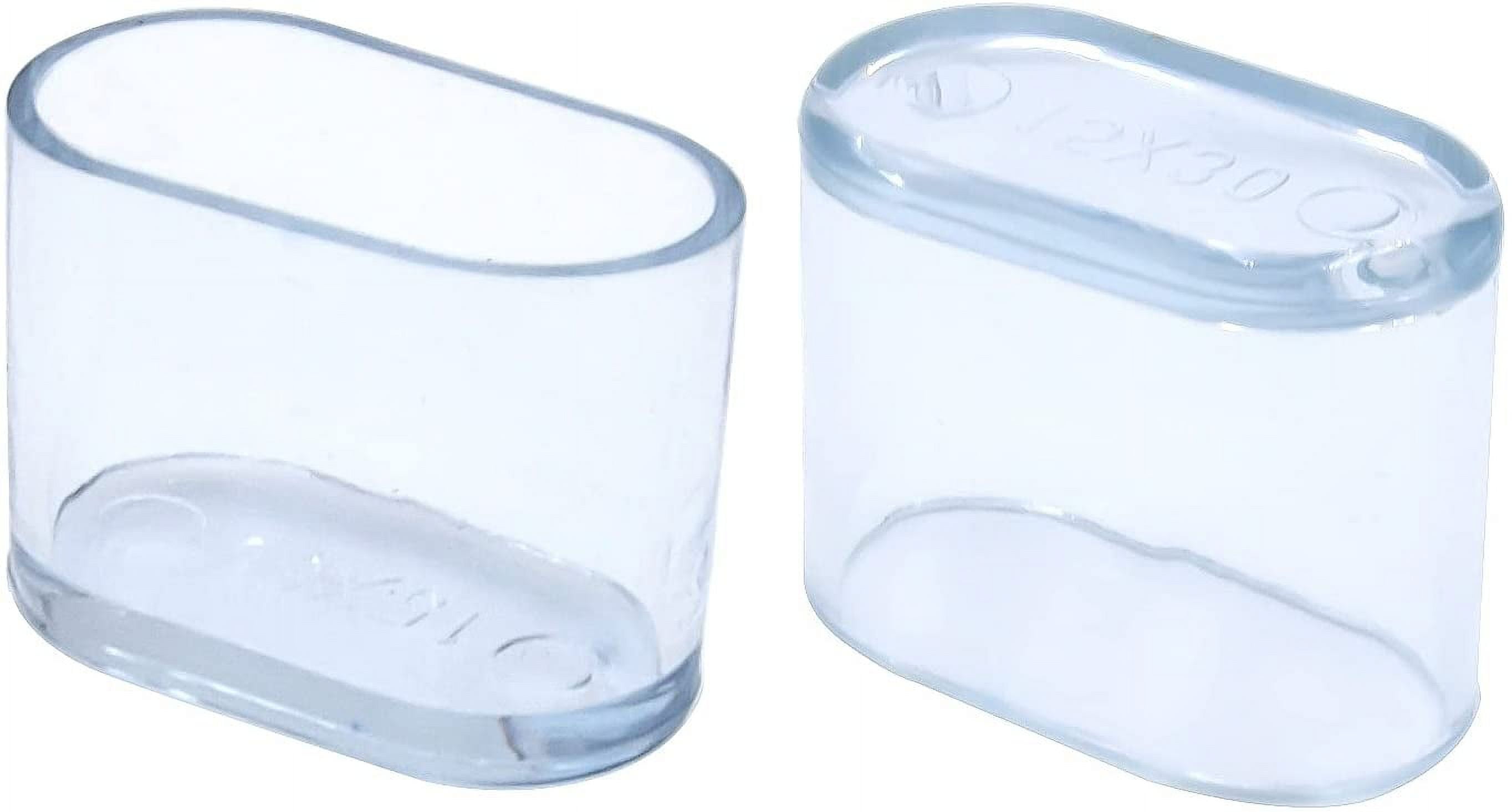 Pack of 20 Transparent Oval Chair Leg Caps Soft PVC for Chair and Table ...