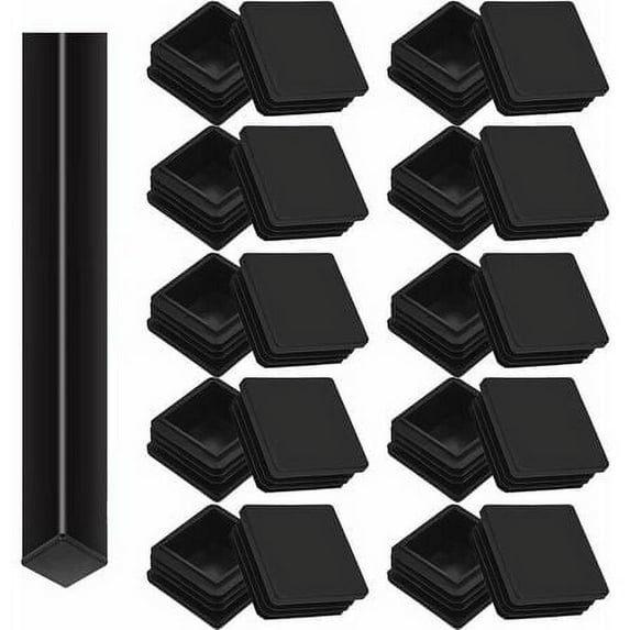 Pack of 20 square tube caps, 40 x 40 mm, slat caps for square tubes ...