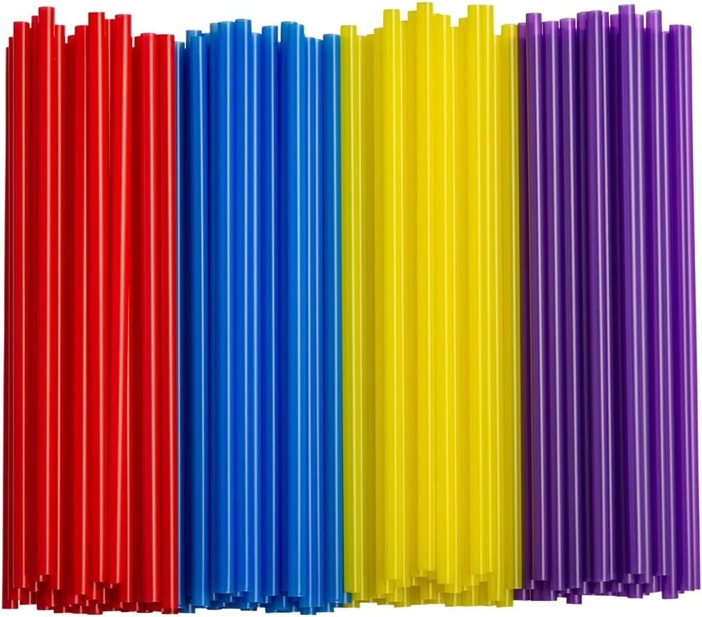 [Pack of 200] Flexible Disposable Plastic Straws - 7.75" Tall ...