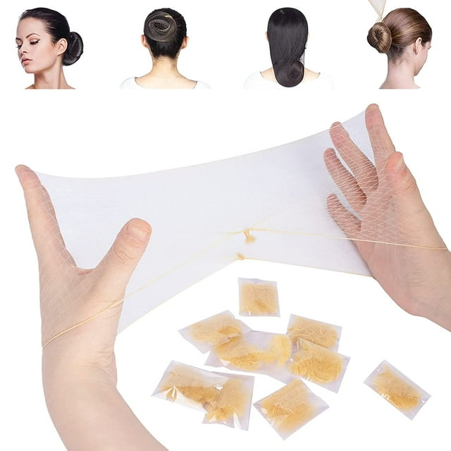 Pack of 20pcs Hair Nets Invisible Elastic Edge Mesh 50cm 20" Blonde ...