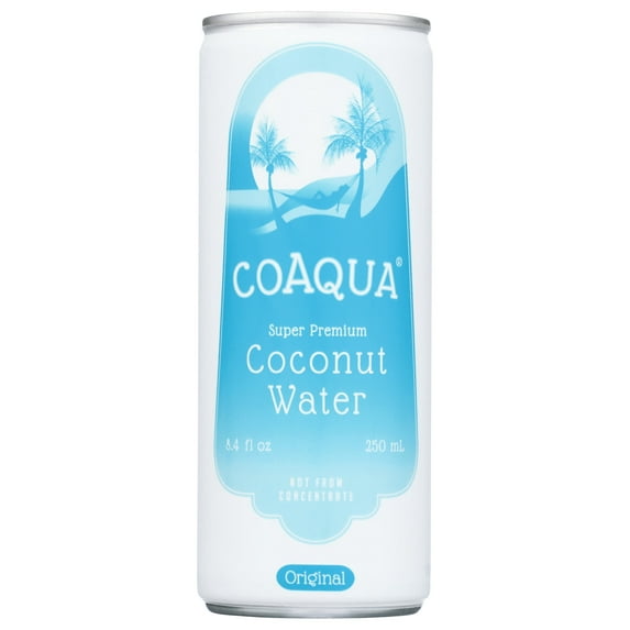 Pack of 6, Coaqua Super Premium Coconut Water, 8.4 fl oz - Walmart.com