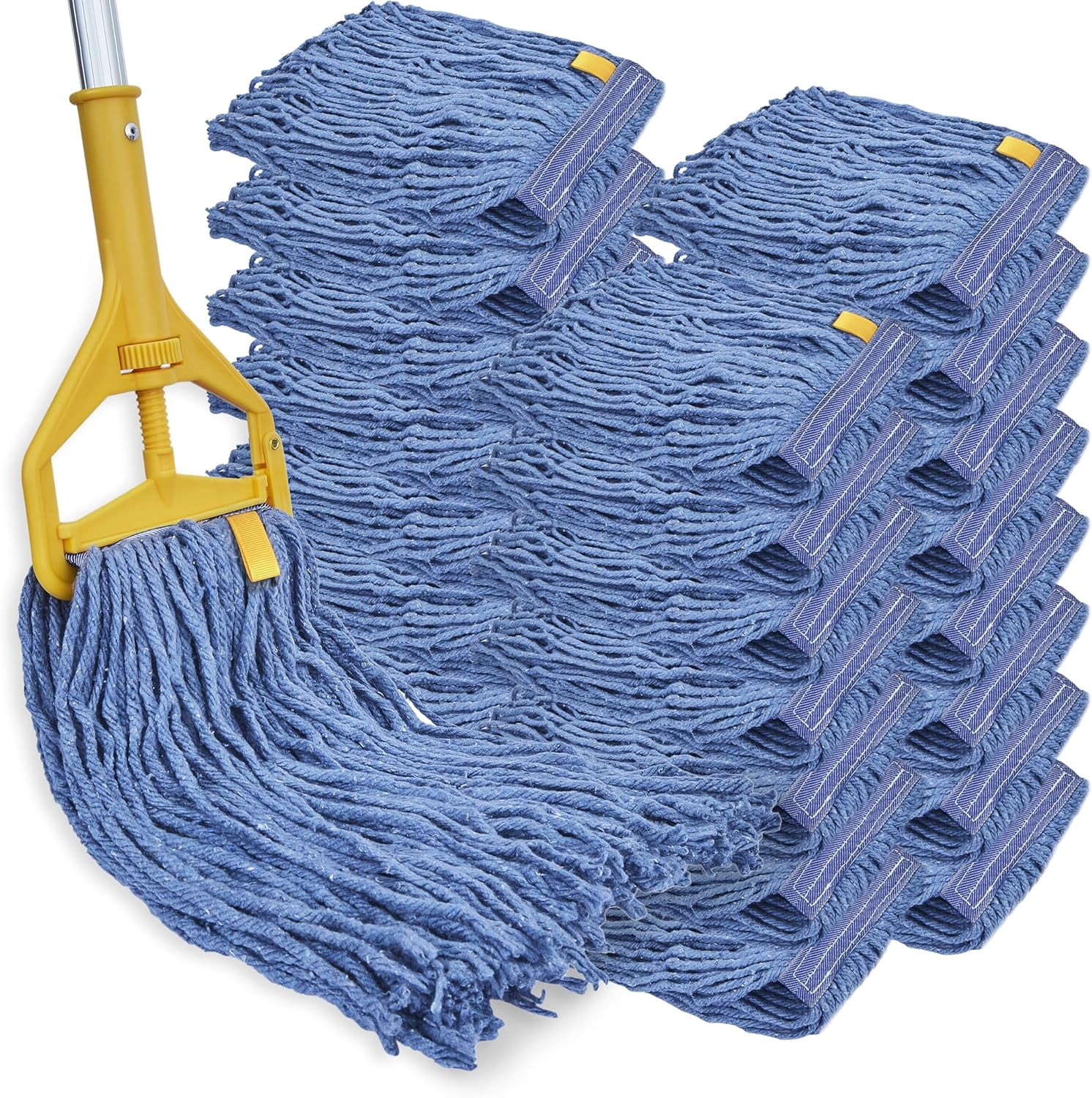 Pack of 24 Cut End Blended Mop Head Replacement, 1.25-inch Universal ...