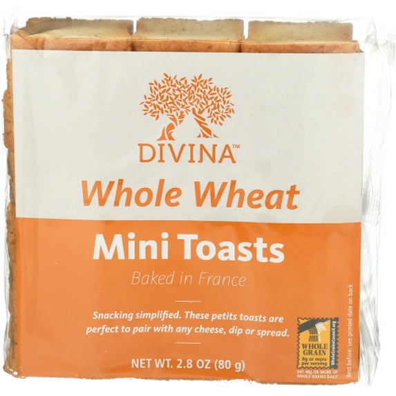 Pack of 24 Divina Mini Whole Wheat Toast 2.82 oz - Walmart.com