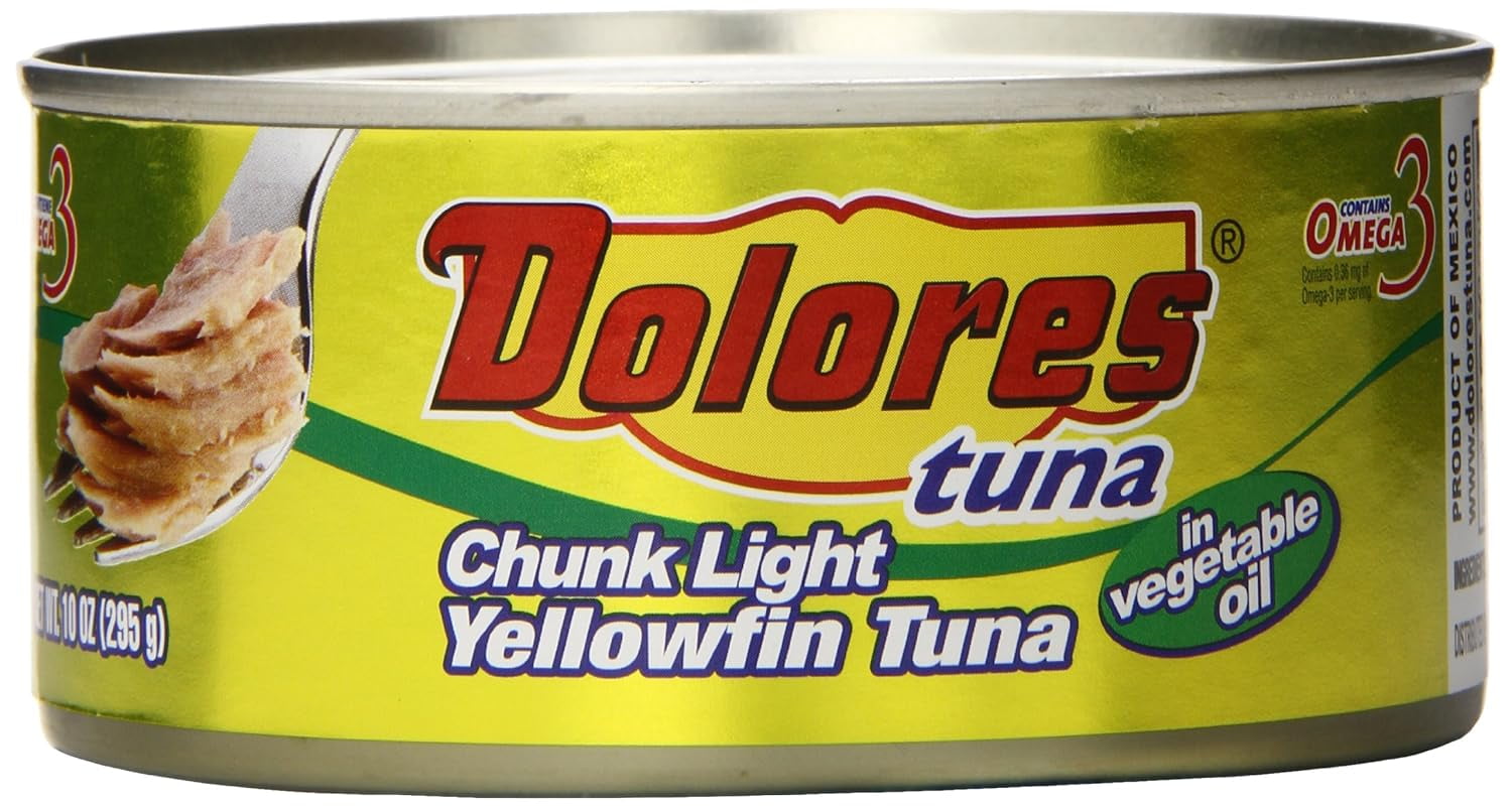 (Pack of 24), Dolores Chunk Light Yellowfin Tuna in Vegetable Oil, 10 ...