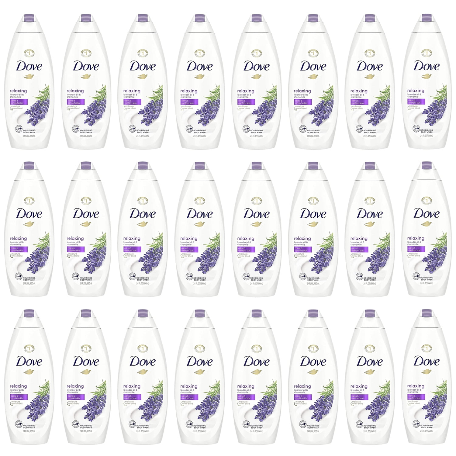 Pack of (24) Dove Relaxing Lavender Oil And Chamomile Calms And ...