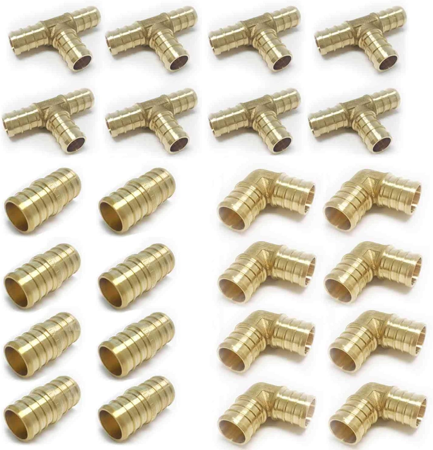 (Pack of 24) EFIELD 3/4" Pex crimp fittings 8 Pieces each: Tee, Elbow and Coupling - Walmart.com