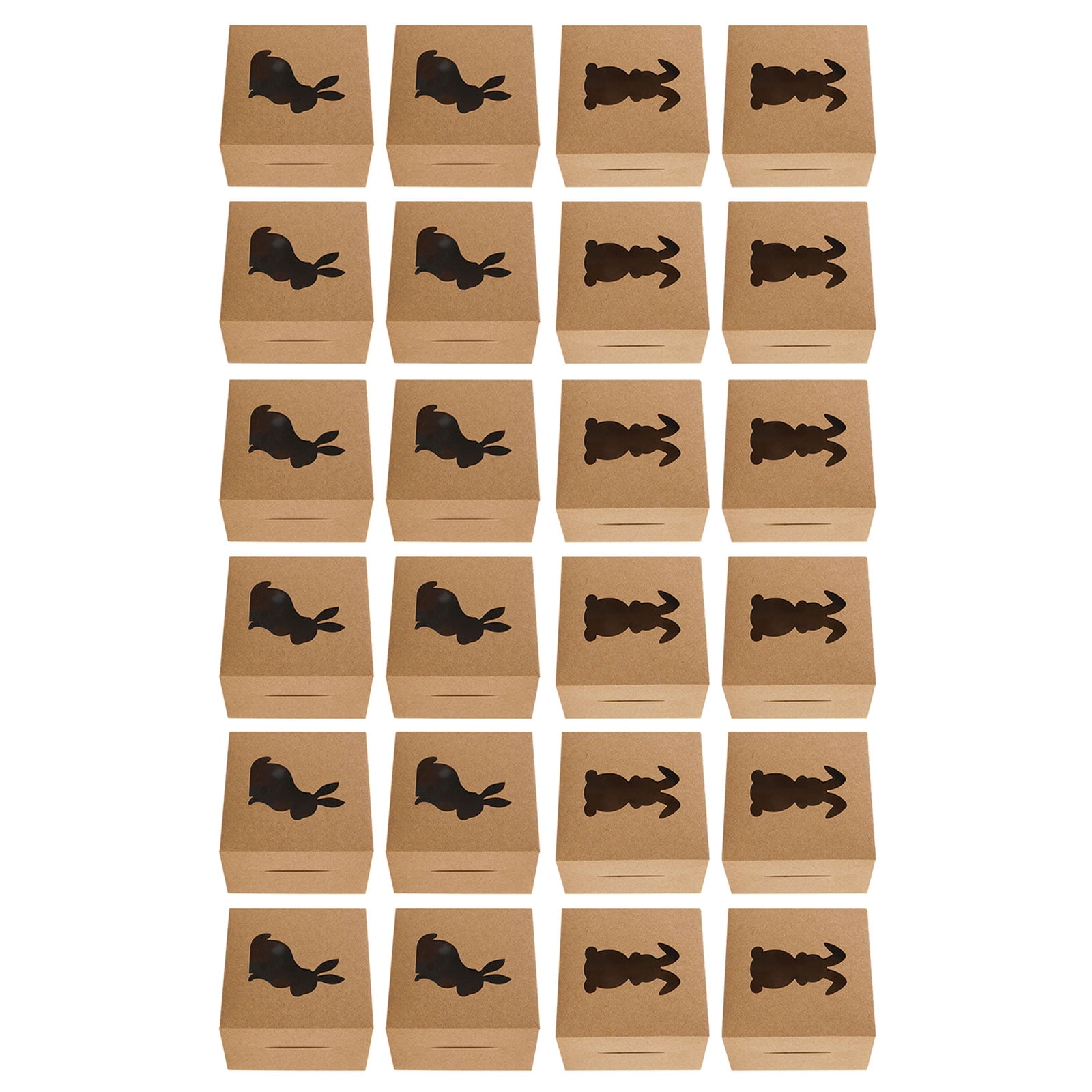 Pack of 24 Easy Assemble Krafts Paper Gift Box Easter Treat Boxes with ...