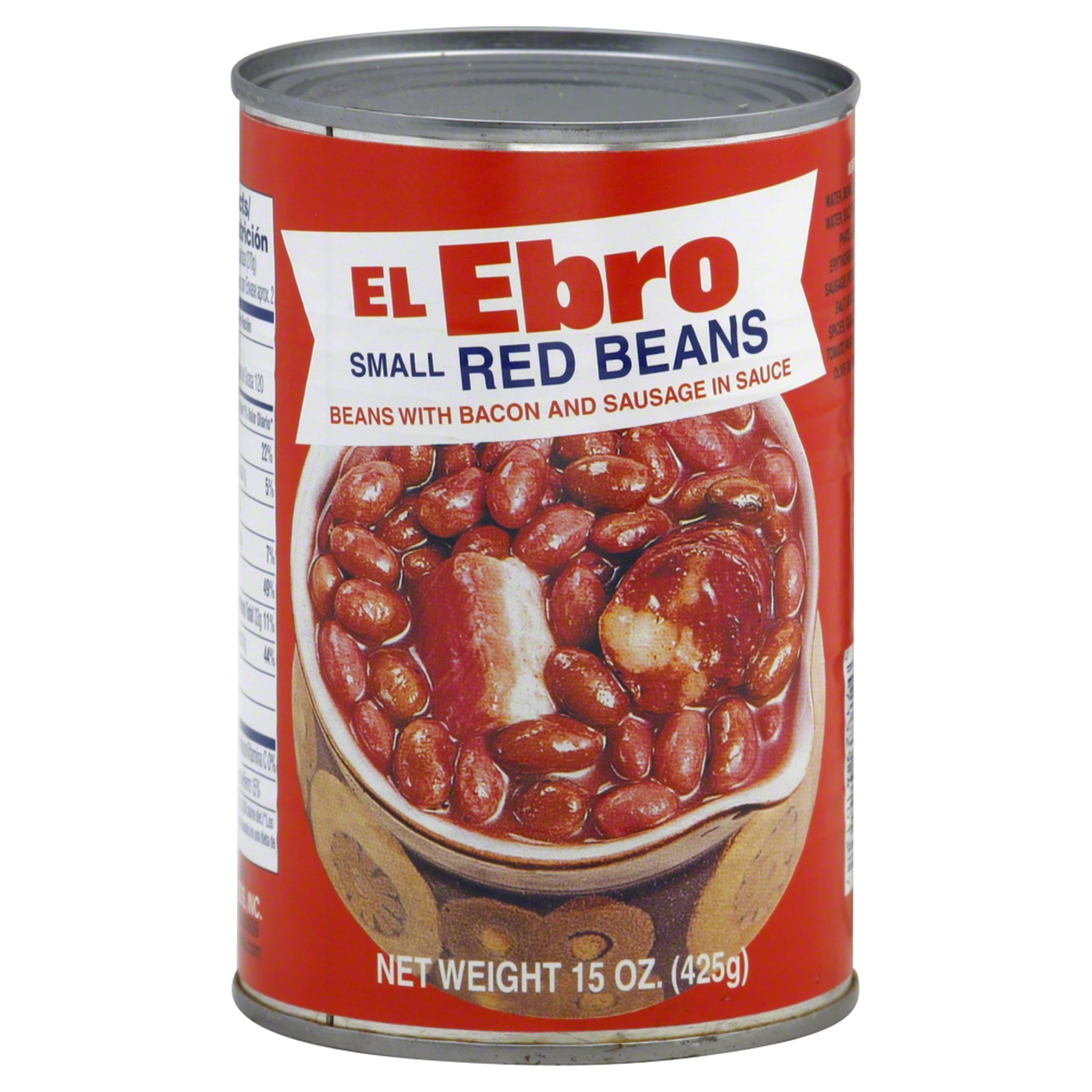 Pack of 24, El Ebro Small Red Beans with Bacon and Sausage, 15 oz ...