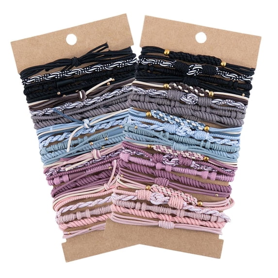 Pack of 24 Elegant Assortment Handwoven Hair Ties Soft Elastic Hair ...