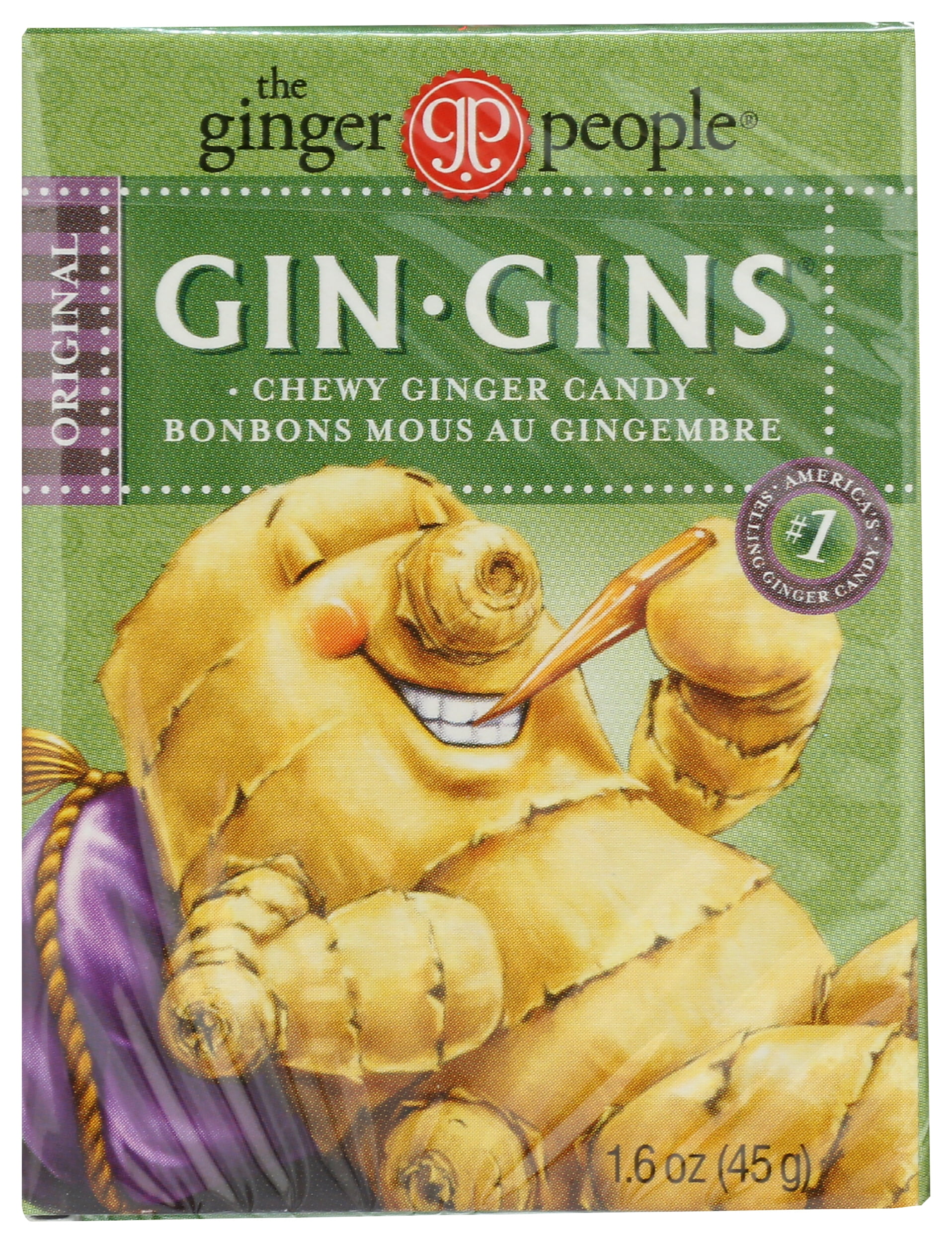 Pack of 24, Ginger People Gin Gins Original Ginger Chews, 1.6 oz ...
