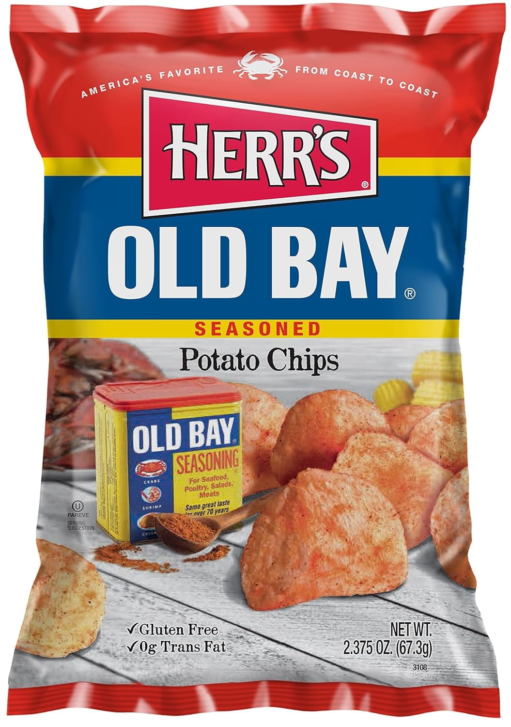 Pack of 24 Old Bay Flavored Potato Chips - 2.38 oz Each - Walmart.com