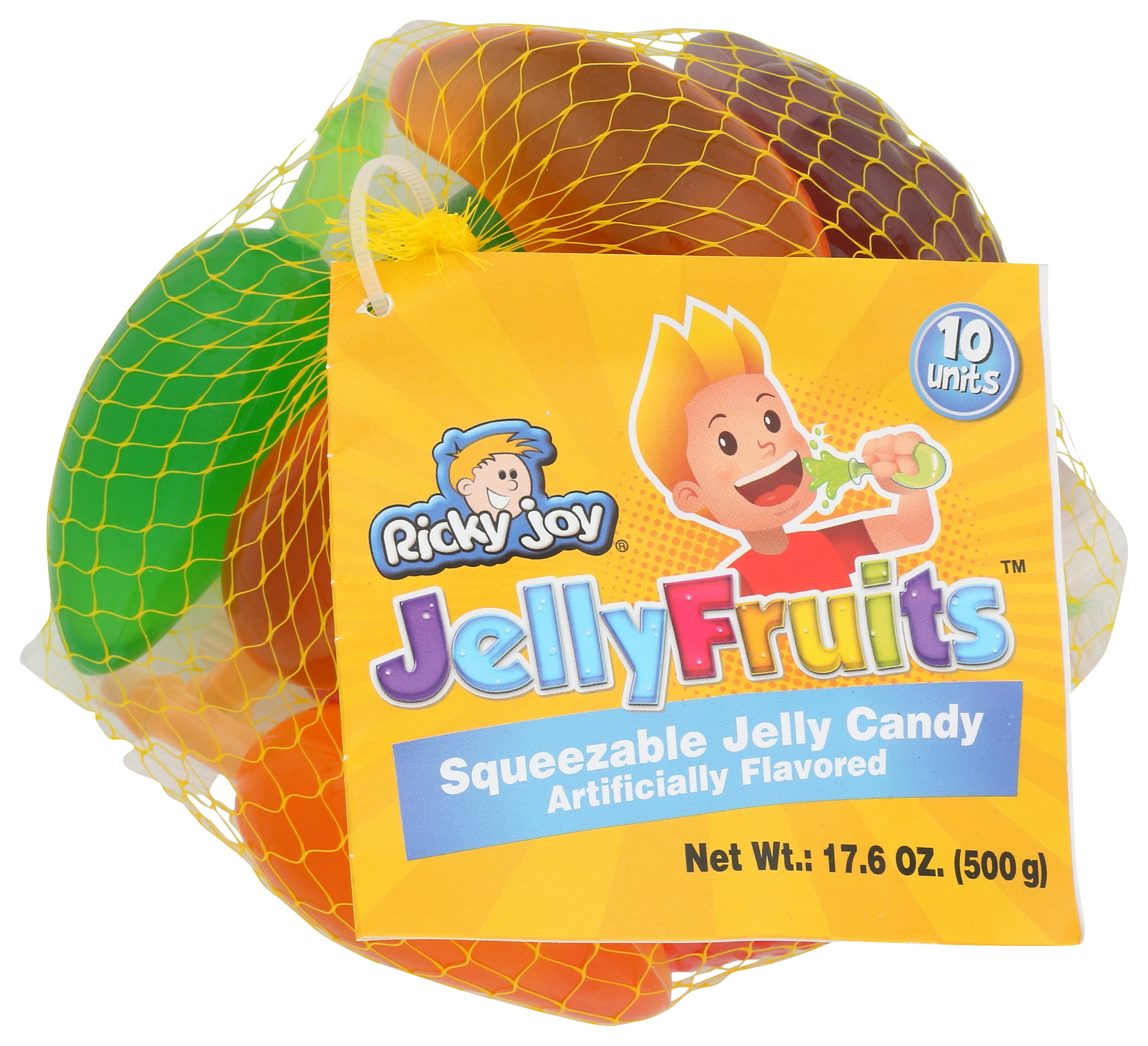 Pack of 24, Ricky Joy Jelly Fruits Squeezable Jelly Candy Mesh Bag, 17. ...