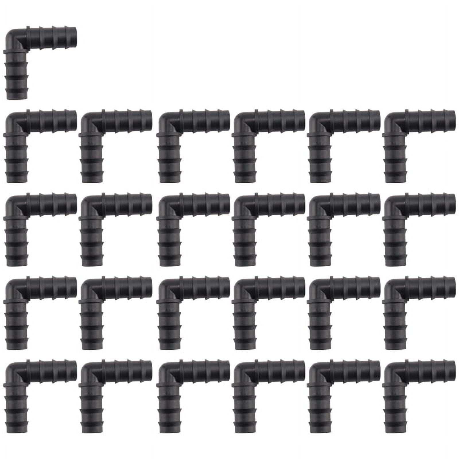 Pack of 25, 1/2 Inch 90 Degree Elbow, Barb Crimp Pex Fitting, Plastic Fittings, (1/2 25Pcs ...