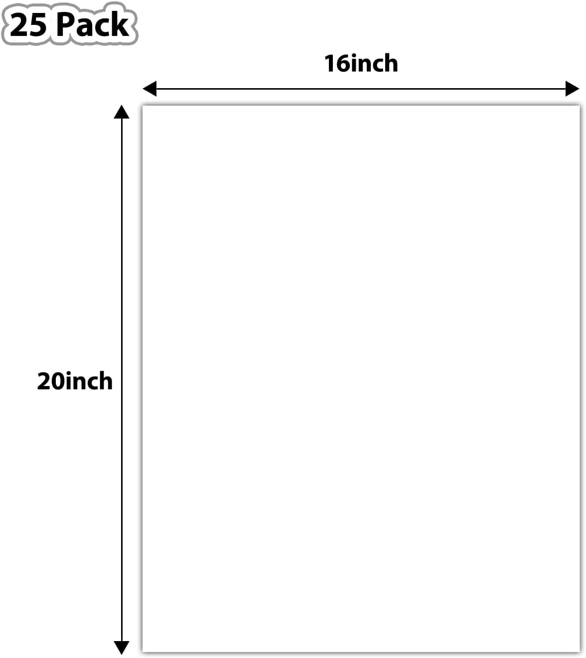 , Pack of 25 16x20 inch Picture Backing Board for Frames, Artworks ...