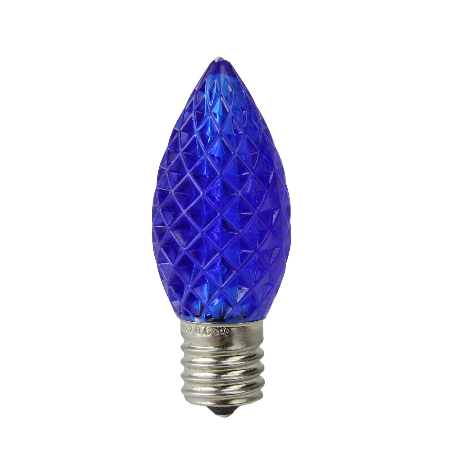 Pack of 25 Faceted LED C9 Blue Christmas Replacement Bulbs - Walmart.com