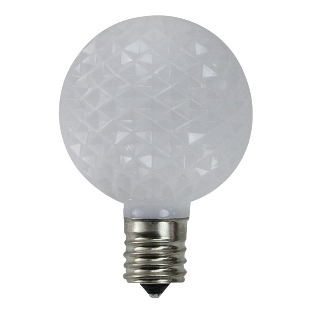 Pack of 25 Faceted LED G50 White Christmas Replacement Bulbs - Walmart.com