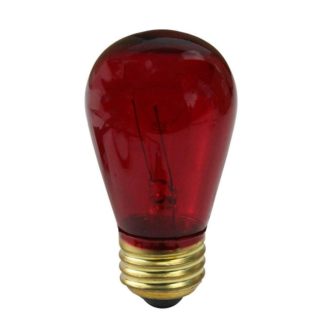 Pack of 25 Incandescent Red E26 Base Replacement S14 Light Bulbs - 11 ...