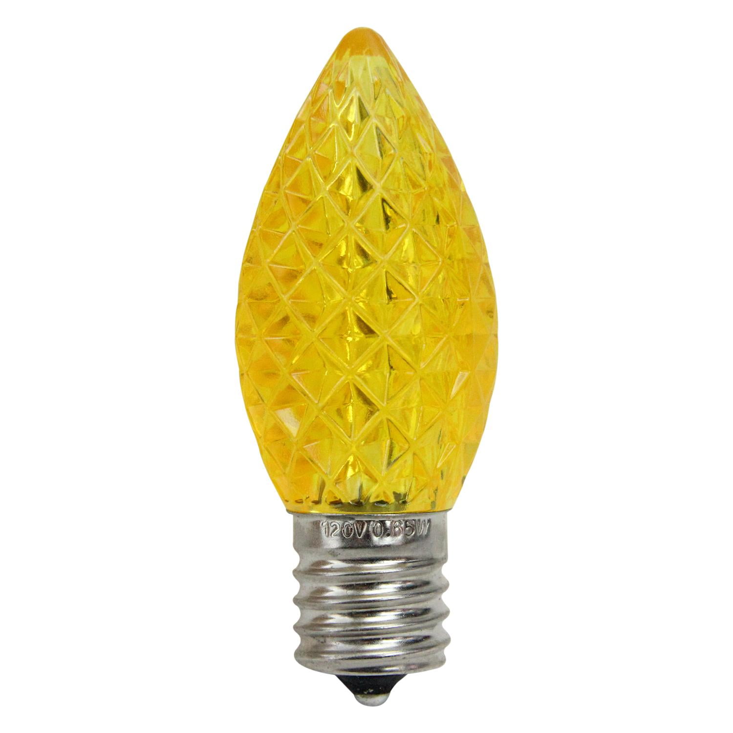 Pack of 25 LED Faceted C9 Yellow Christmas Replacement Bulbs - Walmart.com