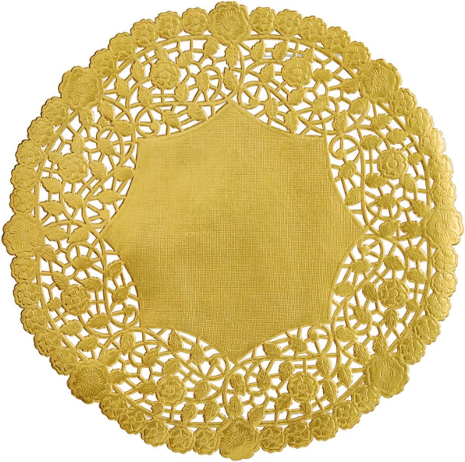 The Baker Celebrations 10 inch Gold Doilies, Floral Lace Round Doily ...