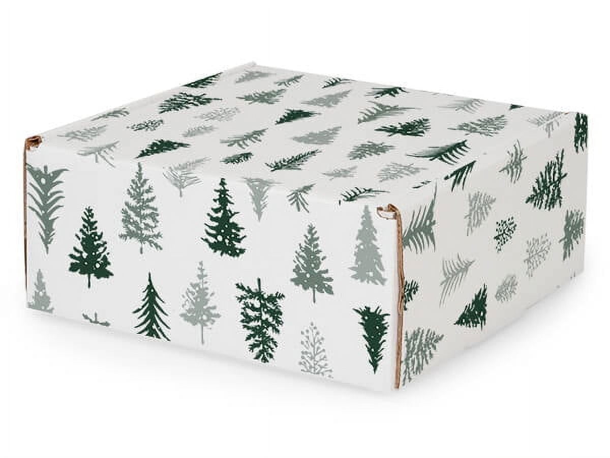 Pack of 25, Snowy Pine Tab Lock Mailer Box, 8x8x3.5", One-Piece for ...