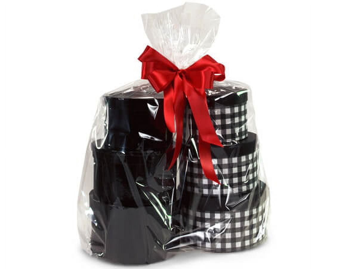 Pack of 25, Solid Cello Bags 30" x 40" Clear Basket Size Cello Bags 1.2 ...